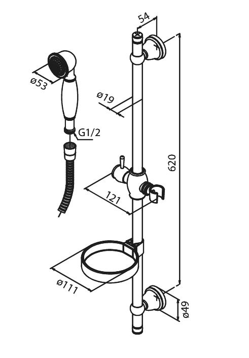 Köp Damixa Tradition duschset Krom - VVS home.se